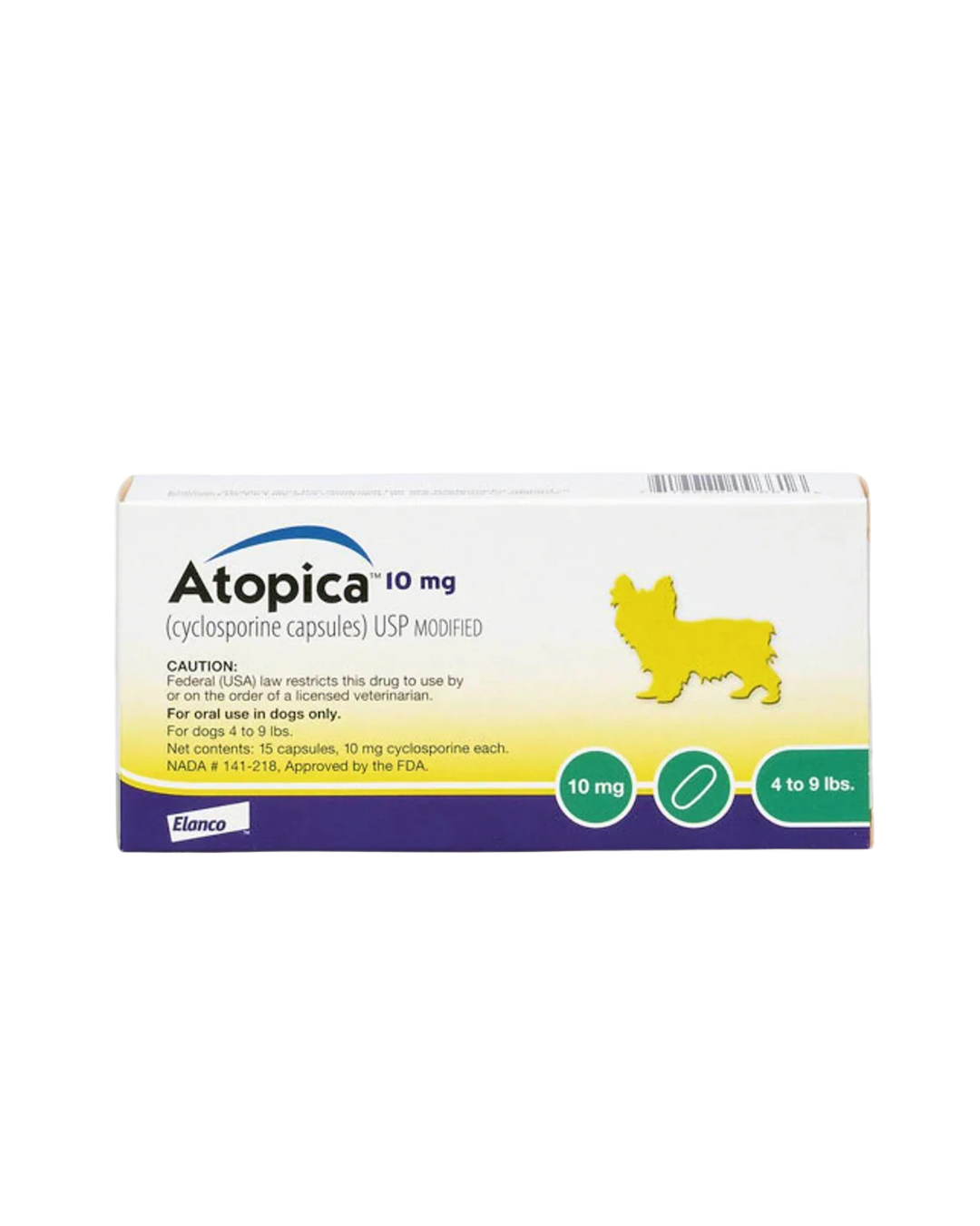 Elanco - Atopica - 環孢素膠囊（犬用）10毫克 - 15粒 - PetProject.HK